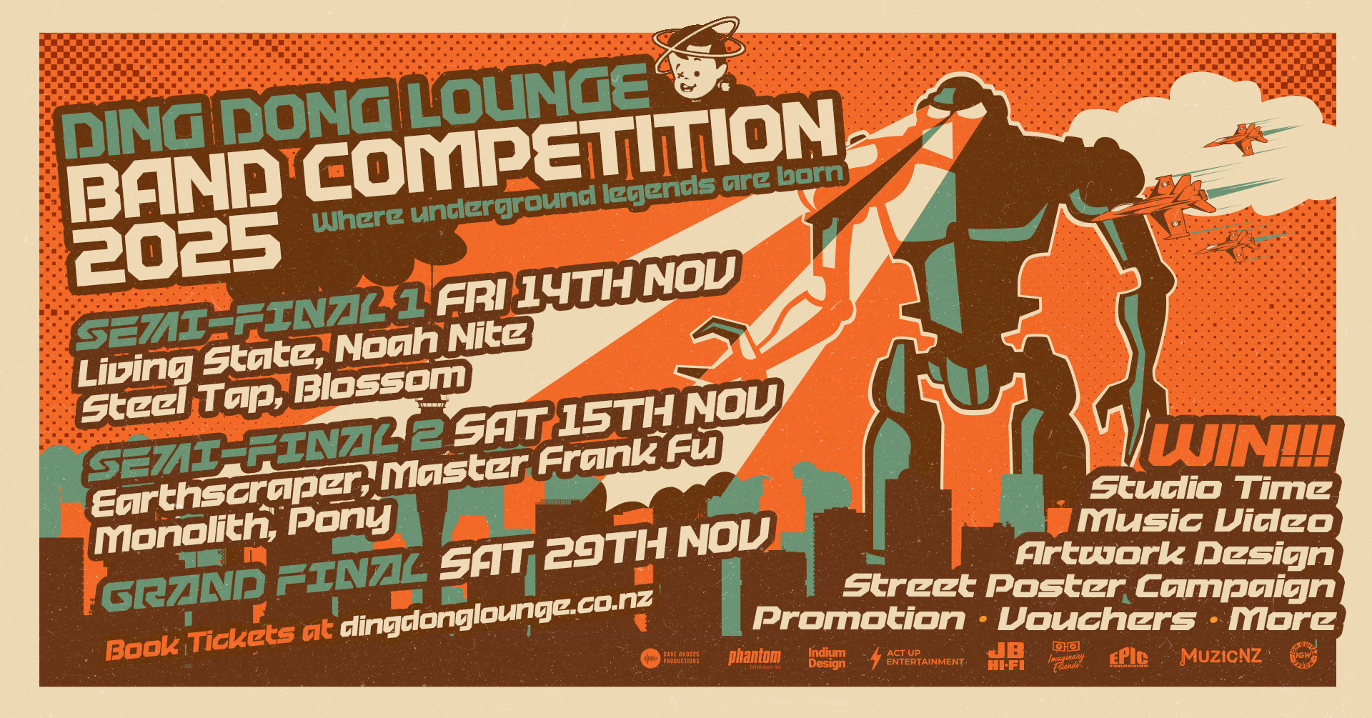 Ding Dong Lounge Band Competition 2025: Semi-Finalists Announced – Muzic.NZ