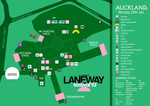 Laneway Festival NZ Shares Playing Times And Map – Muzic.NZ