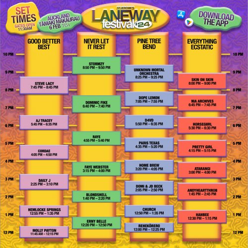Laneway Festival Set Times Are Here! – Muzic.NZ