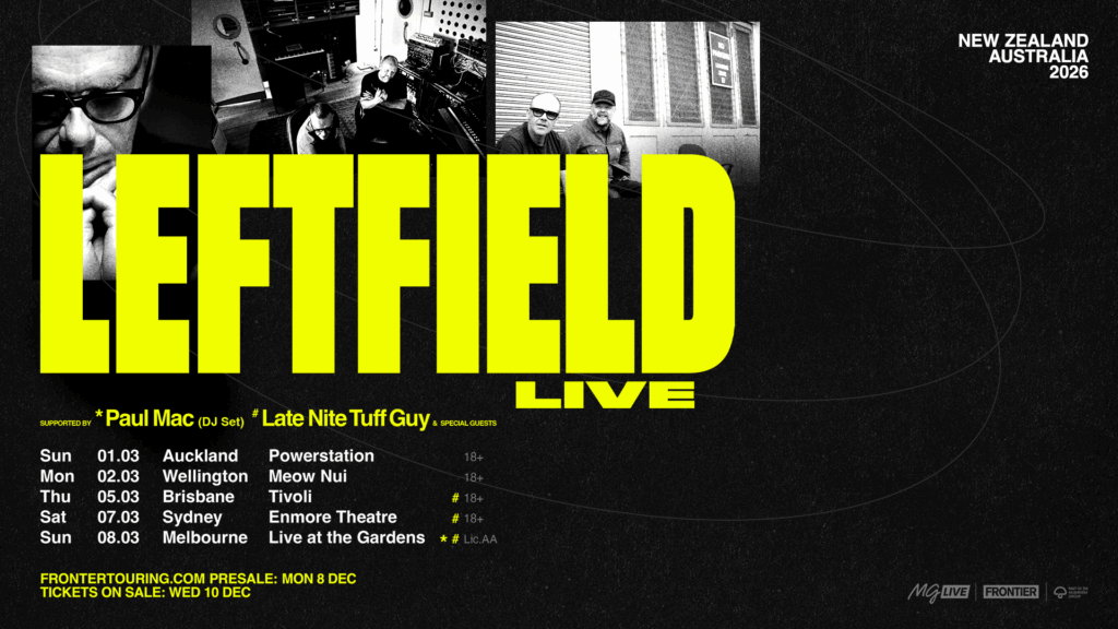 Leftfield (UK) return to New Zealand in March 2026 – Muzic.NZ