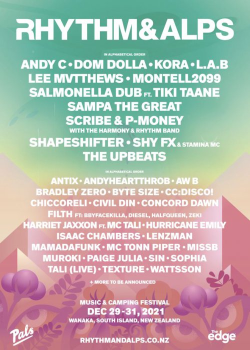 Rhythm & Alps announces over 20 new acts to the 2021 line-up – Muzic.NZ