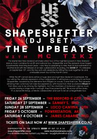 Shapeshifter (DJ Set), The Upbeats With MC Tiki – #SSXUB tour – Muzic.NZ