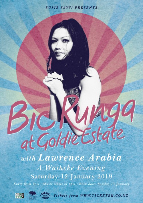 Tickets now on sale: Bic Runga with Lawrence Arabia: A Waiheke Evening ...