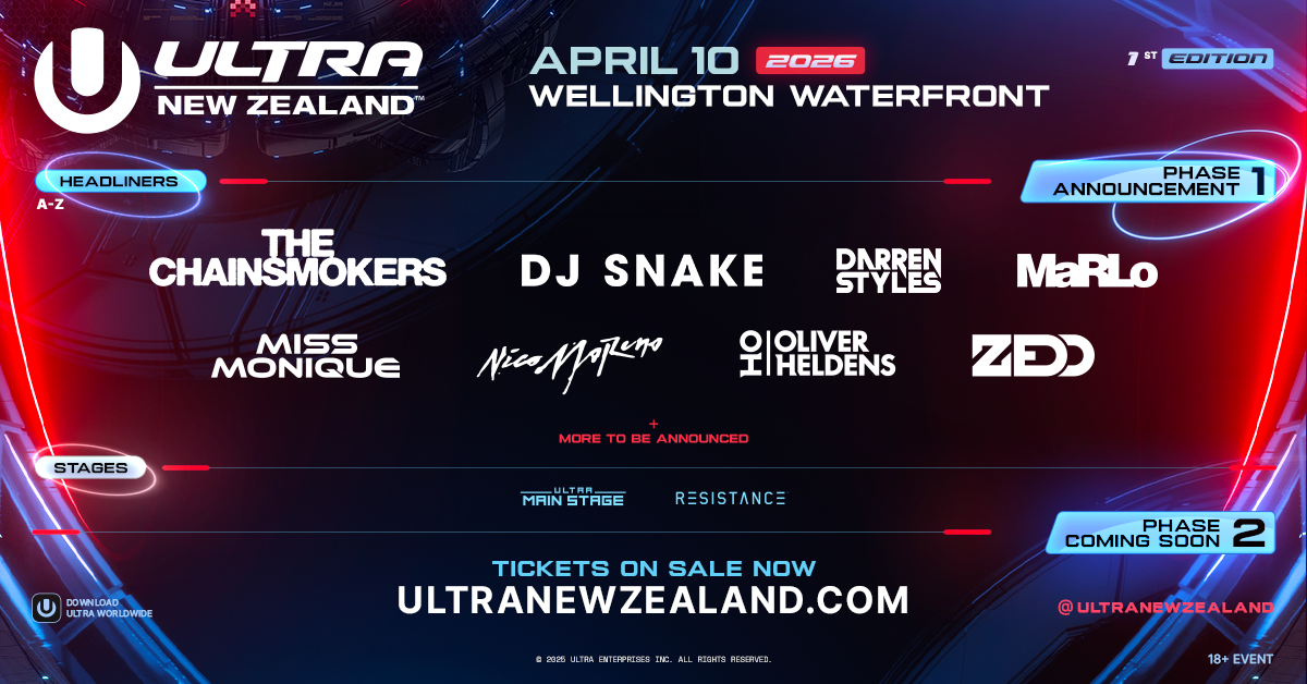 Ultra New Zealand Reveals Huge Headliners for Inaugural Festival – Muzic.NZ