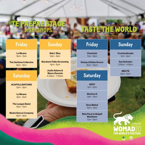 WOMAD New Zealand 2023 Stage Schedule released – Muzic.NZ