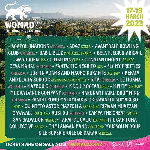 WOMAD NZ Adds 4 International and 2 Local Acts to the 2023 Festival ...